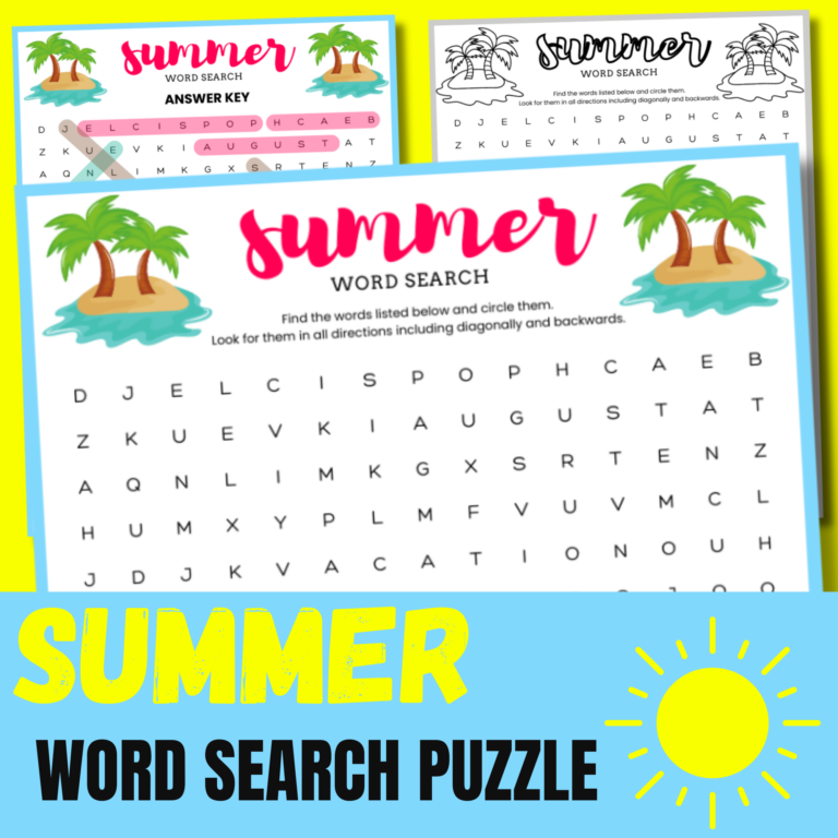 Summer Clothes Word Search Puzzle Activity worksheet, End of Year ...