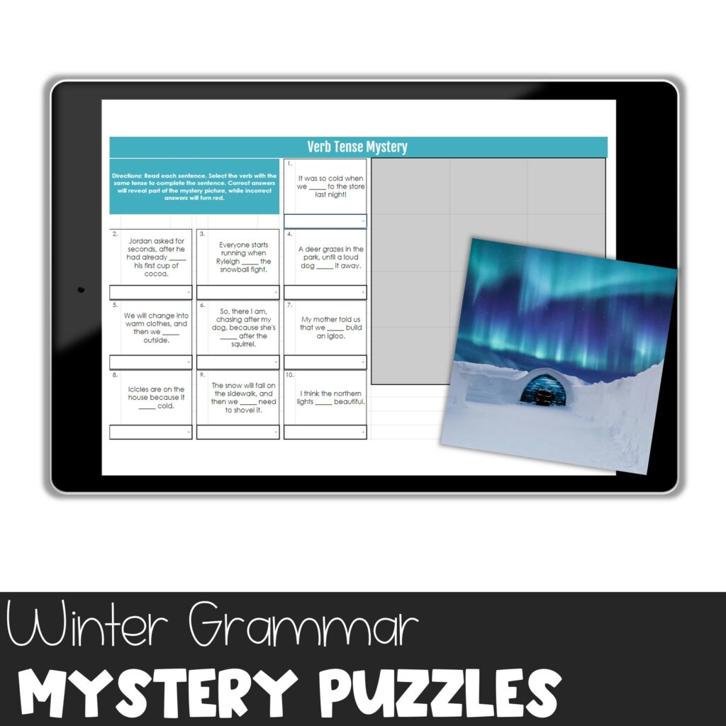 Winter Grammar Pixel Art Puzzles Conjunctions Plural Possessive ...