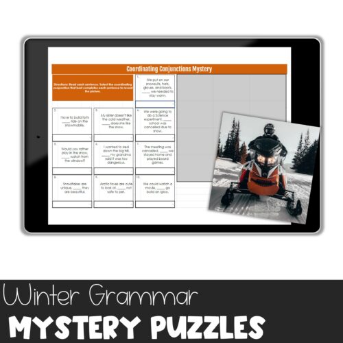 Winter Grammar Pixel Art Puzzles Conjunctions Plural Possessive ...