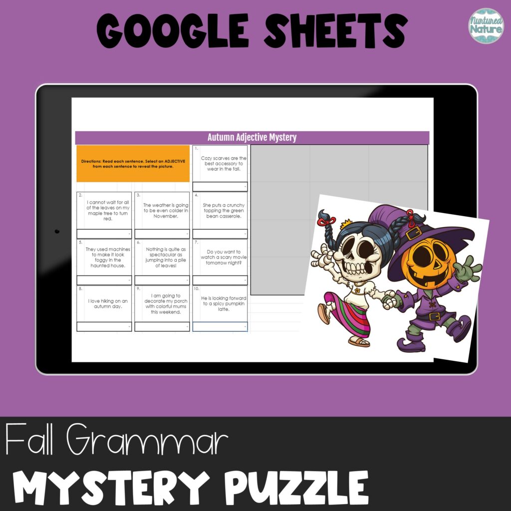 Fall Grammar and Multiplication Facts Fluency 1-12 Pixel Art Puzzles ...