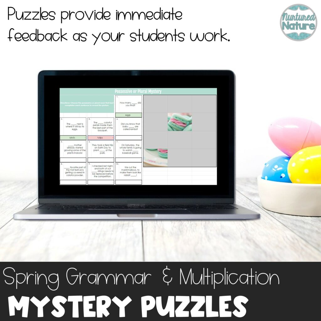 Easter Activities - Spring Grammar and Multiplication Facts Fluency ...