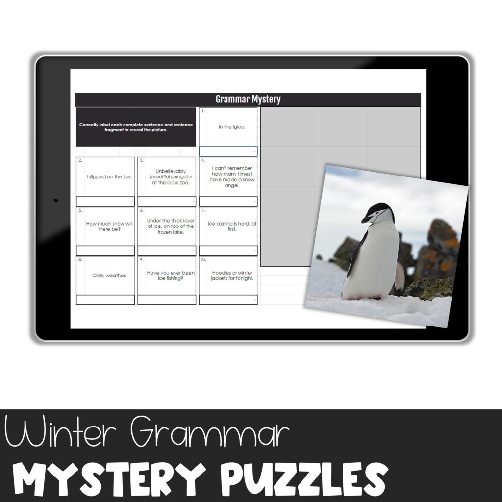 Winter Grammar and Multiplication Facts Fluency 1-12 Pixel Art Puzzles ...