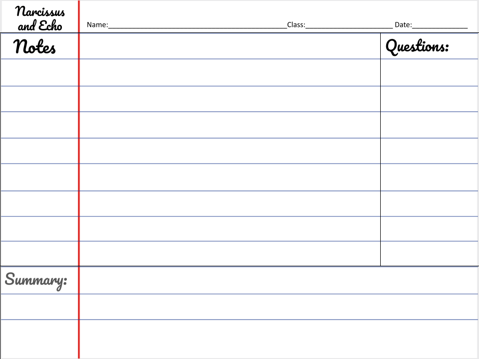 Narcissus and Echo: Greek and Roman Mythology Series for Middle and ...