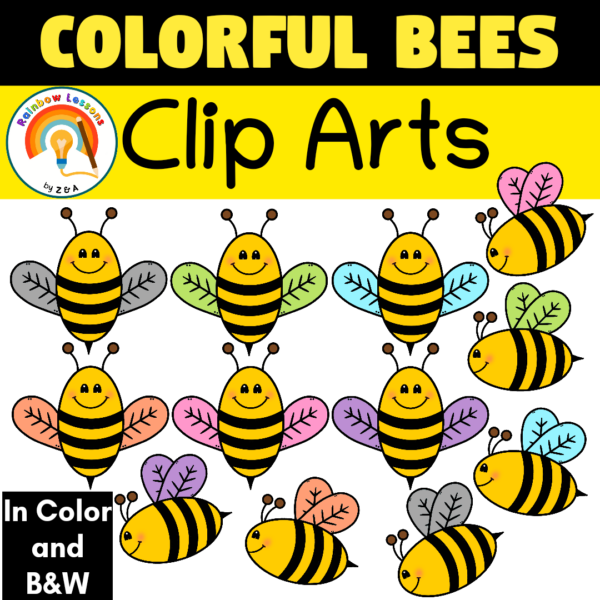 Bee Clip Art | Bee Clipart | Spring Bee Cliparts | Colorful Bees ...
