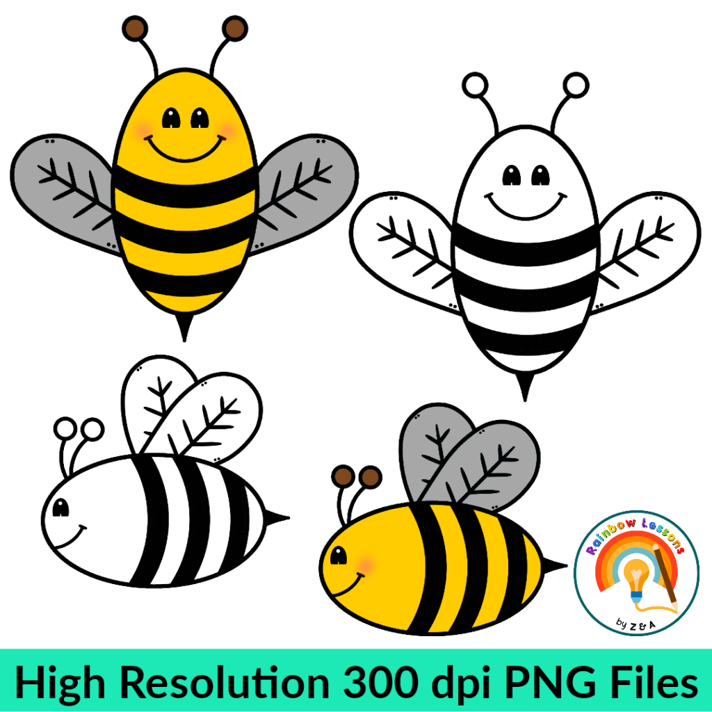 Bee Clip Art | Bee Clipart | Spring Bee Cliparts | Colorful Bees ...