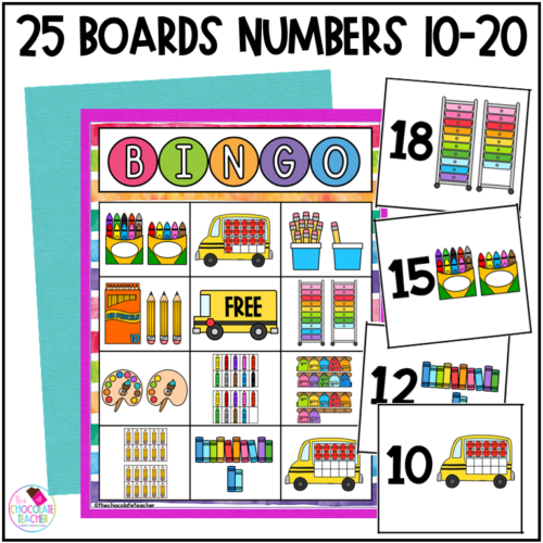 BINGO Math Games with Numbers to 20 including Teen Numbers | Made By ...