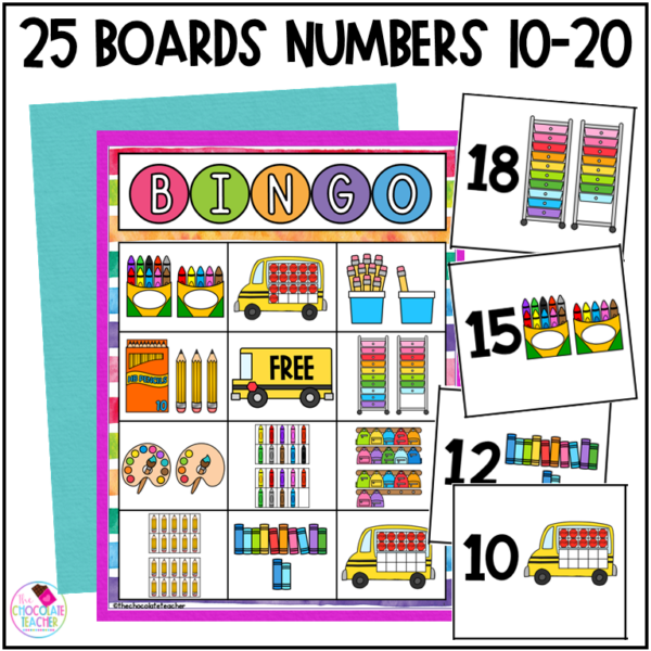 BINGO Math Games with Numbers to 20 including Teen Numbers | Made By ...