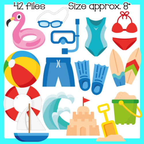 Summertime Color PNG Clip Art NO Outline Stroke | Made By Teachers