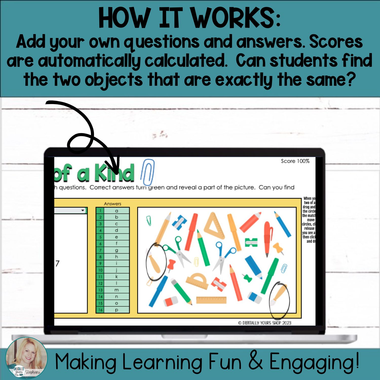 Editable Self-Checking Two of a Kind Task Card Template Digital ...