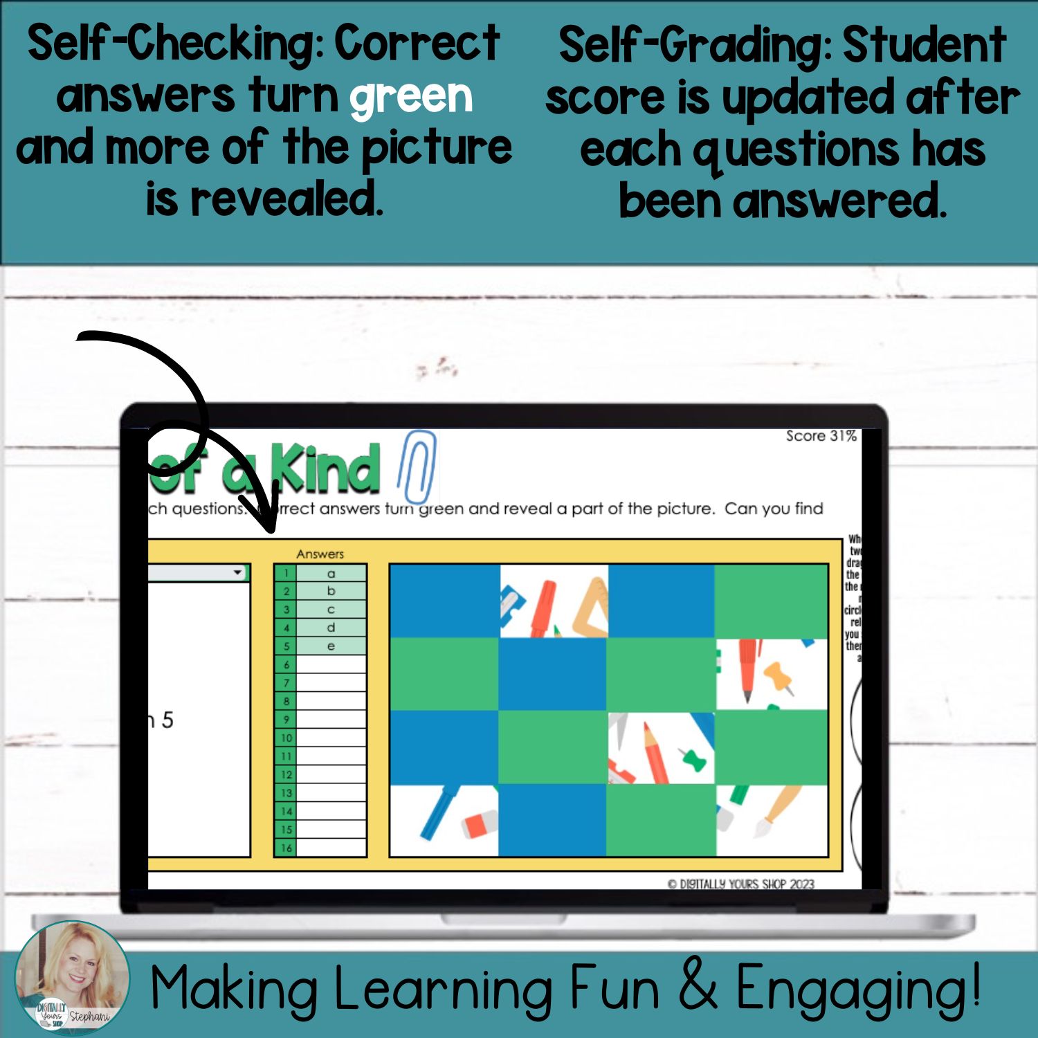 Editable Self-Checking Two of a Kind Task Card Template Digital ...