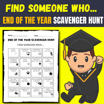 Find someone who Activity, End of the year activities, Scavenger Hunt ...