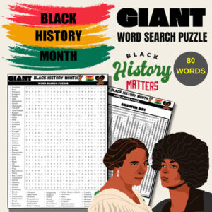 Black History Month Word Search Puzzle Activity Worksheet, Giant ...