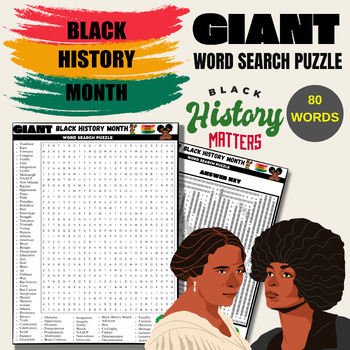 Black History Month Word Search Puzzle Activity Worksheet, Giant ...