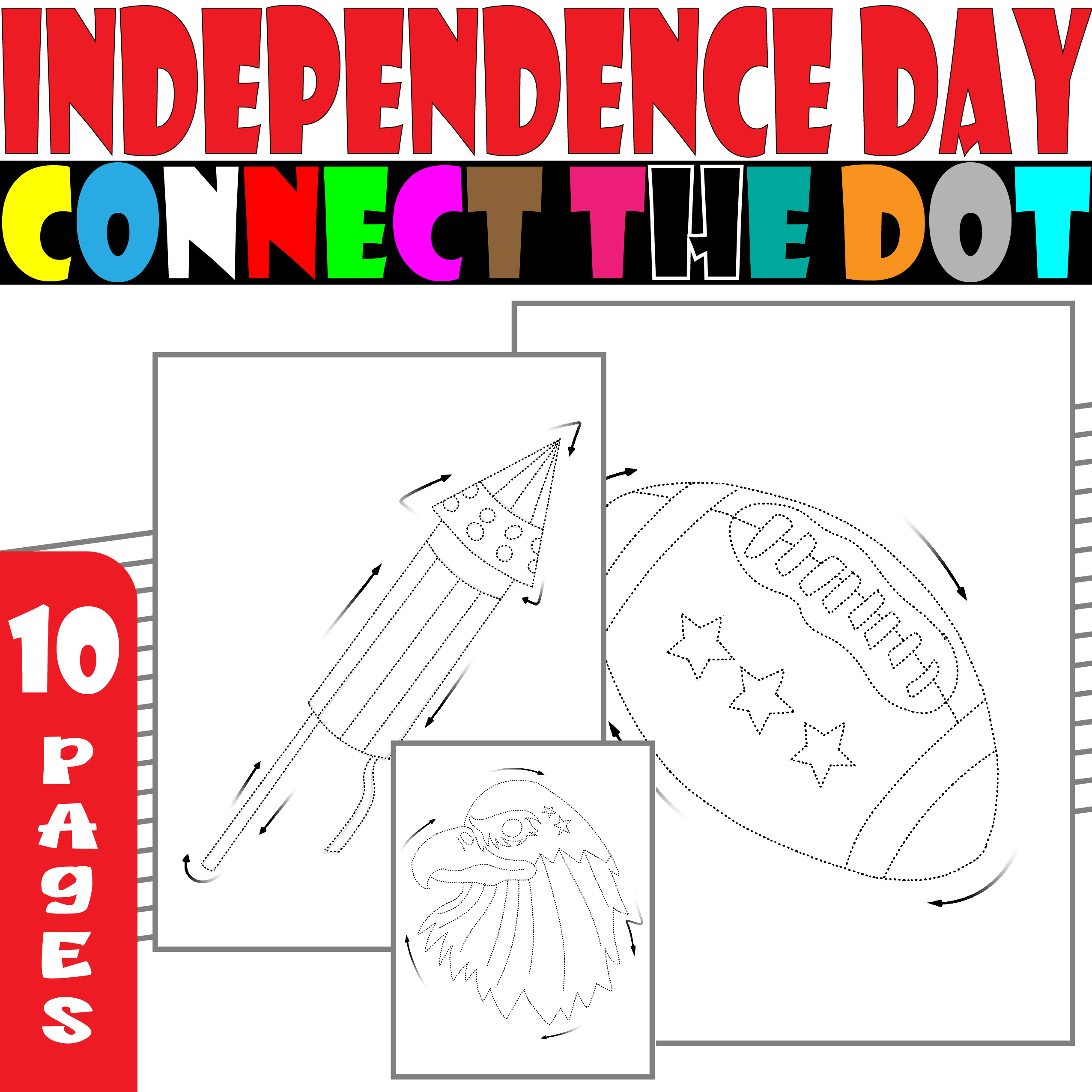 Independence Day Connect The Dots for kids , 4th of July Connect The ...