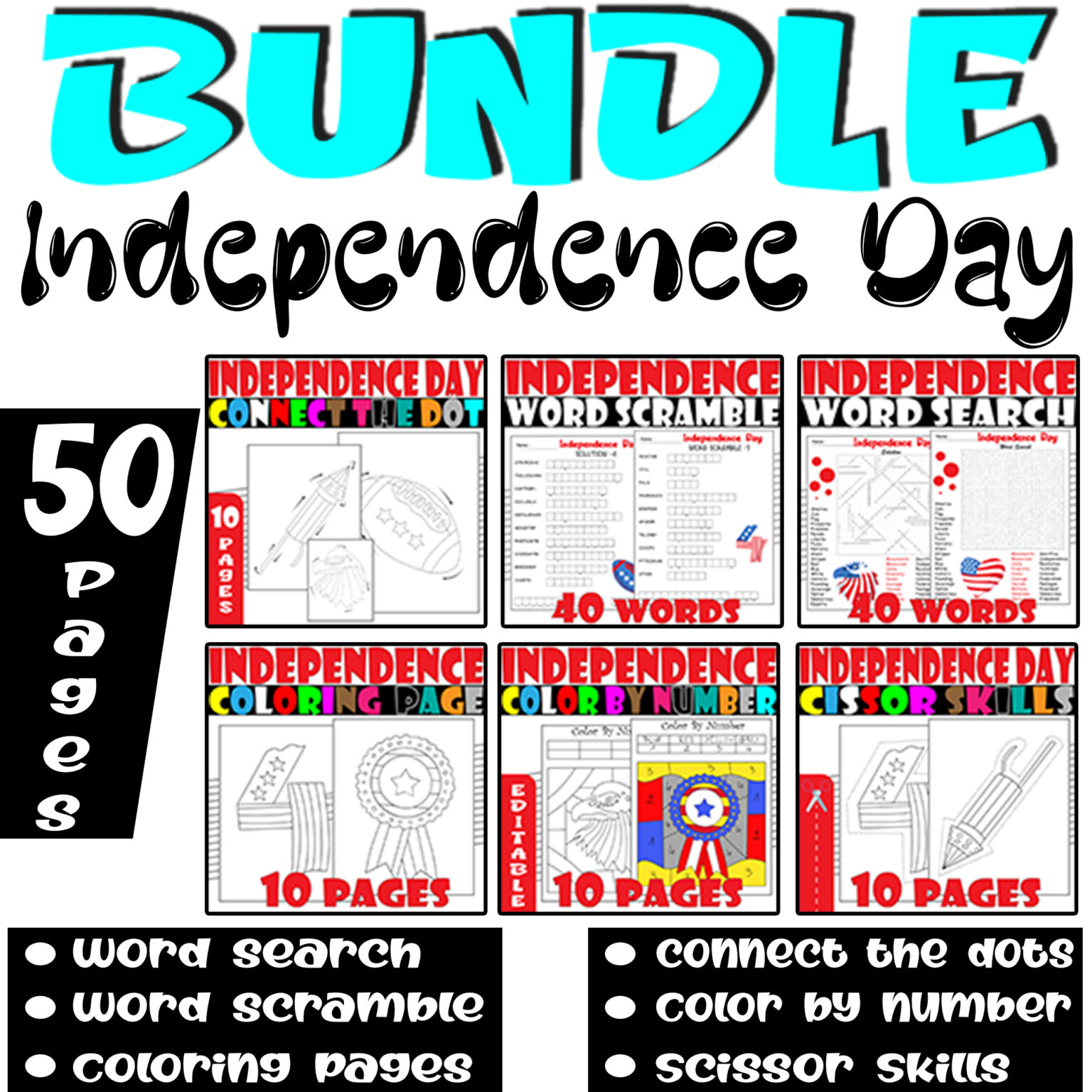 All About Independence Bundle , Independence Day Bundle , 4th of July ...