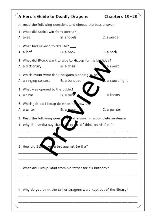 Cressida Cowell "A Hero's Guide to Deadly Dragons" worksheets | Made By ...