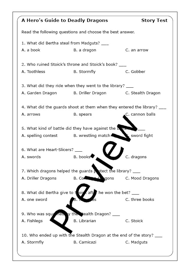 Cressida Cowell "A Hero's Guide to Deadly Dragons" worksheets | Made By ...