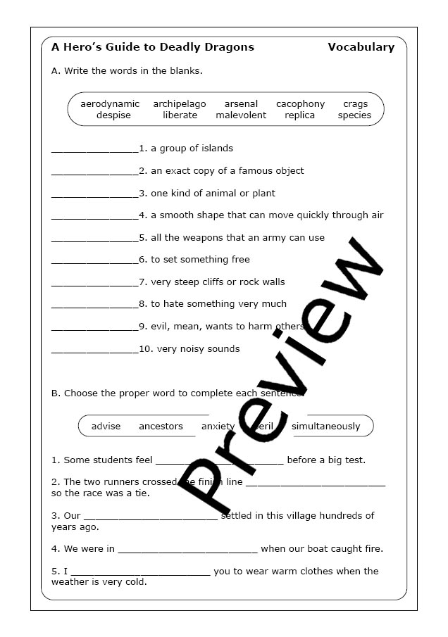 Cressida Cowell "A Hero's Guide to Deadly Dragons" worksheets | Made By ...