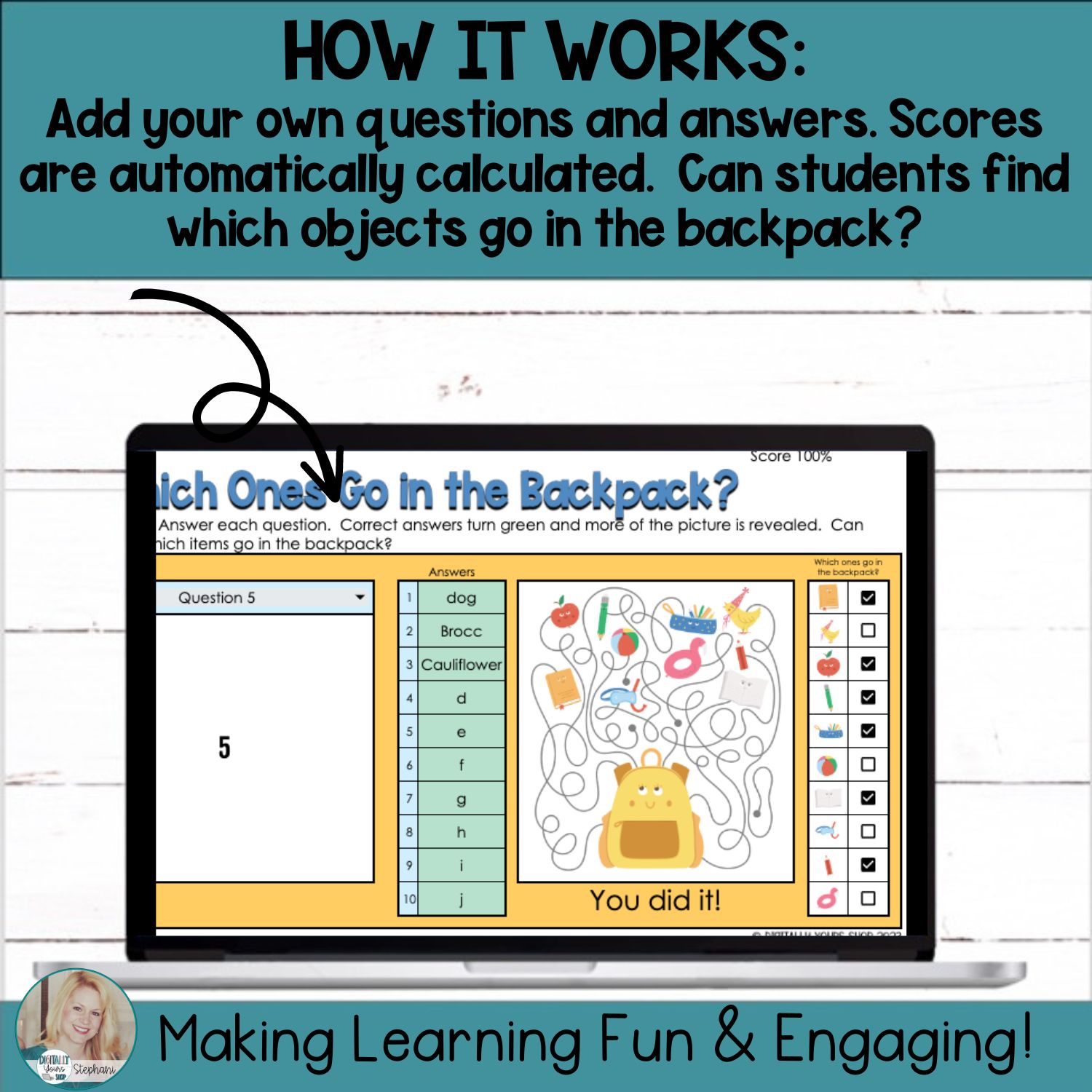 Editable Self-Checking Task Card Template Picture Maze Reveal Digital ...