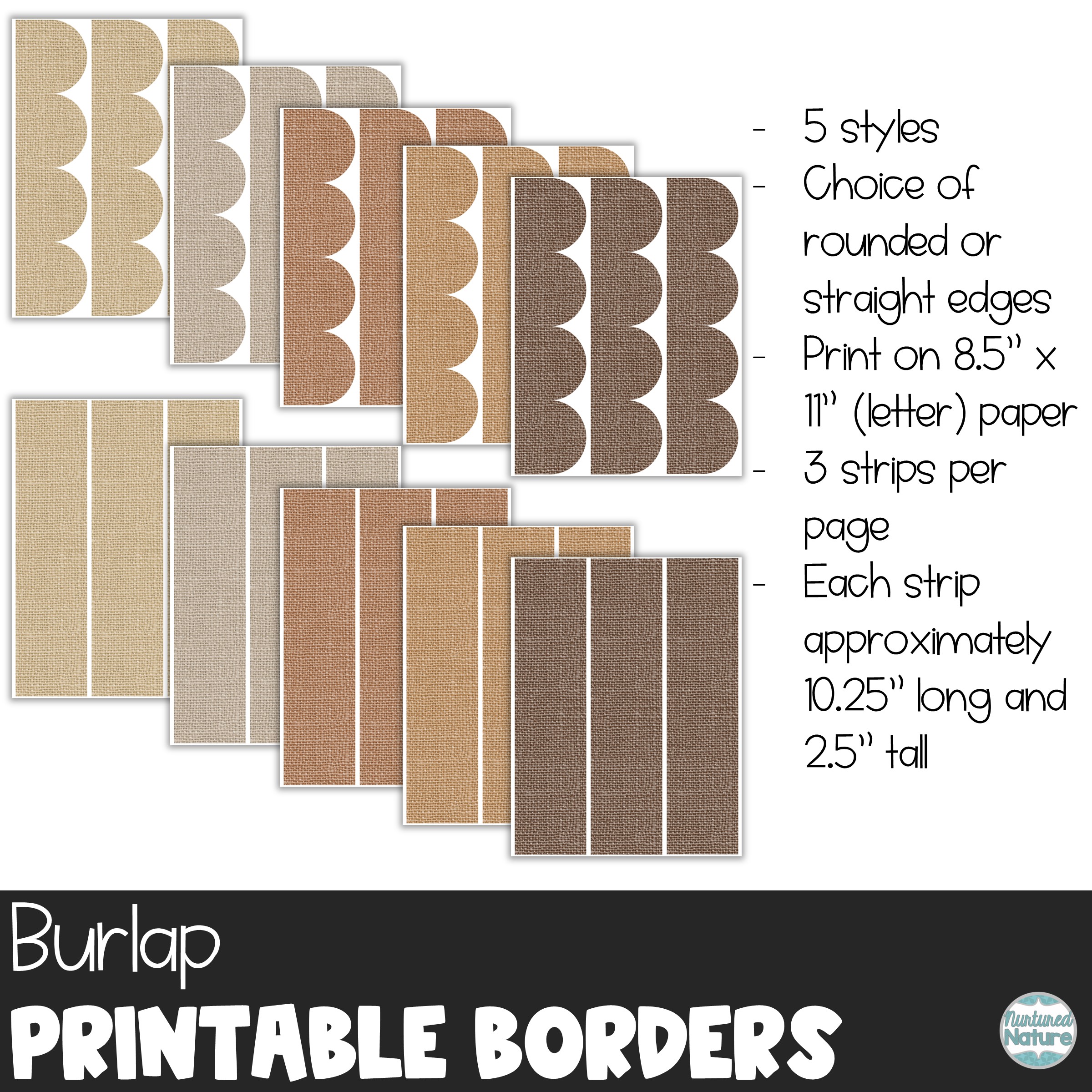 Burlap Bulletin Board Border - Printable Farmhouse Classroom Decor ...