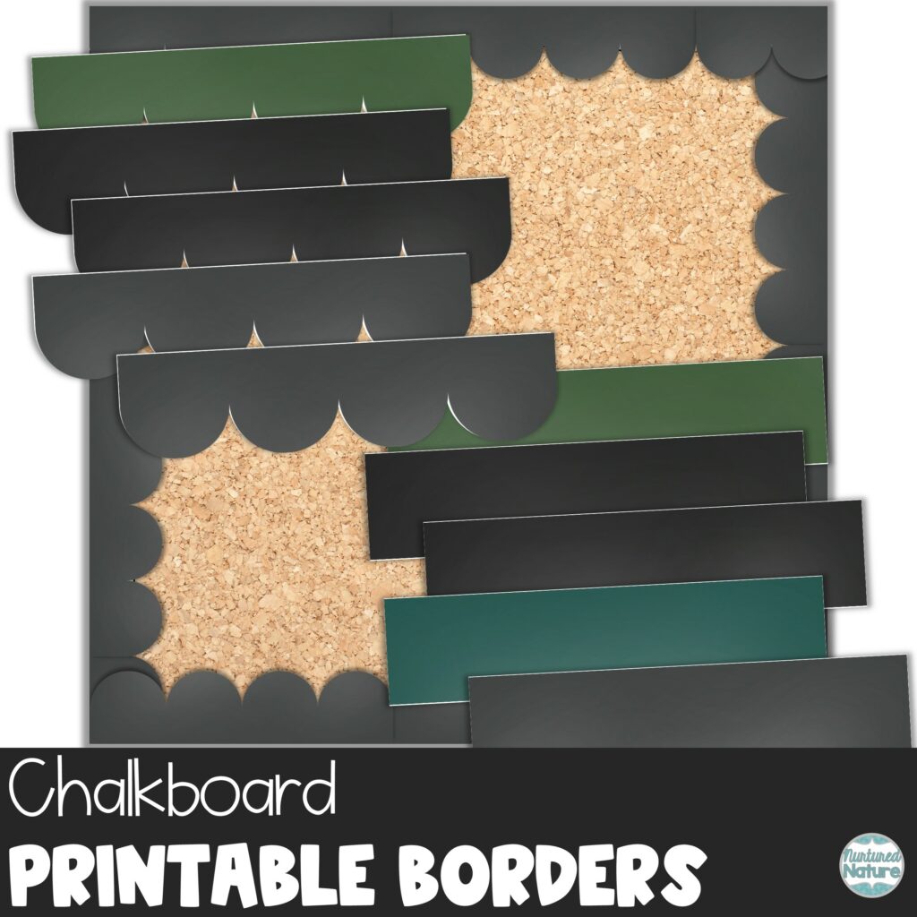 Chalkboard Bulletin Board Border - Printable Farmhouse Classroom Decor ...