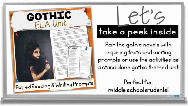Gothic Unit - Middle School Paired Reading, Writing Prompts - Print and ...