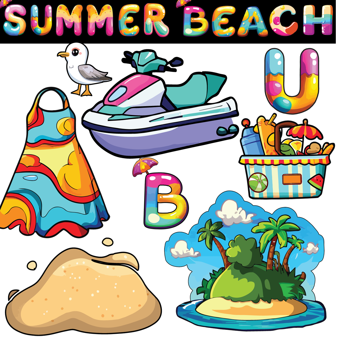 Summer Beach Vacation clipart :BEACH Theme Classroom Decor | Made By ...
