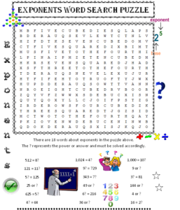 3 Math Word Search Puzzles Geometry, Exponents, Algebra | Made By Teachers