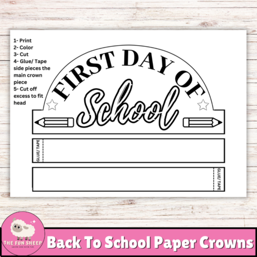 Back To School Paper Crowns | All About Me Headband Coloring Printable ...