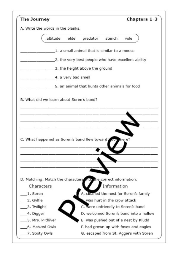 Kathryn Lasky "The Journey" worksheets | Made By Teachers