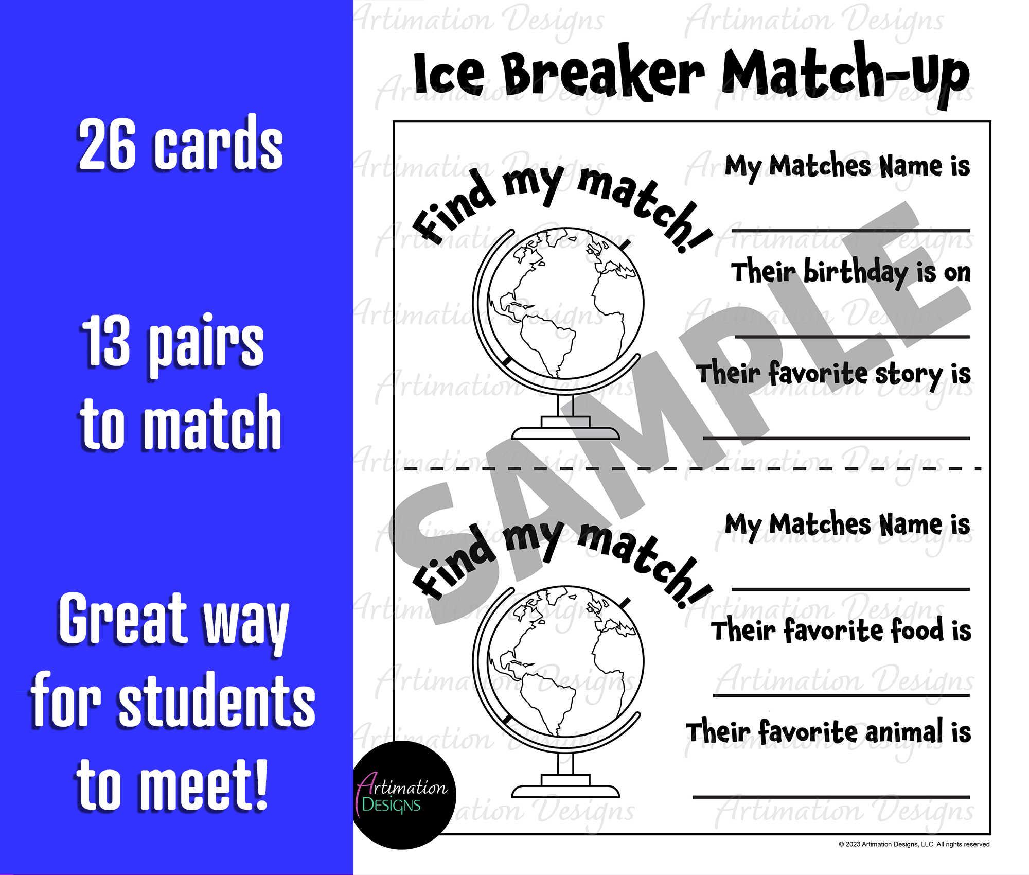 Back to School | Ice Breaker Matching Game | First Day of School ...
