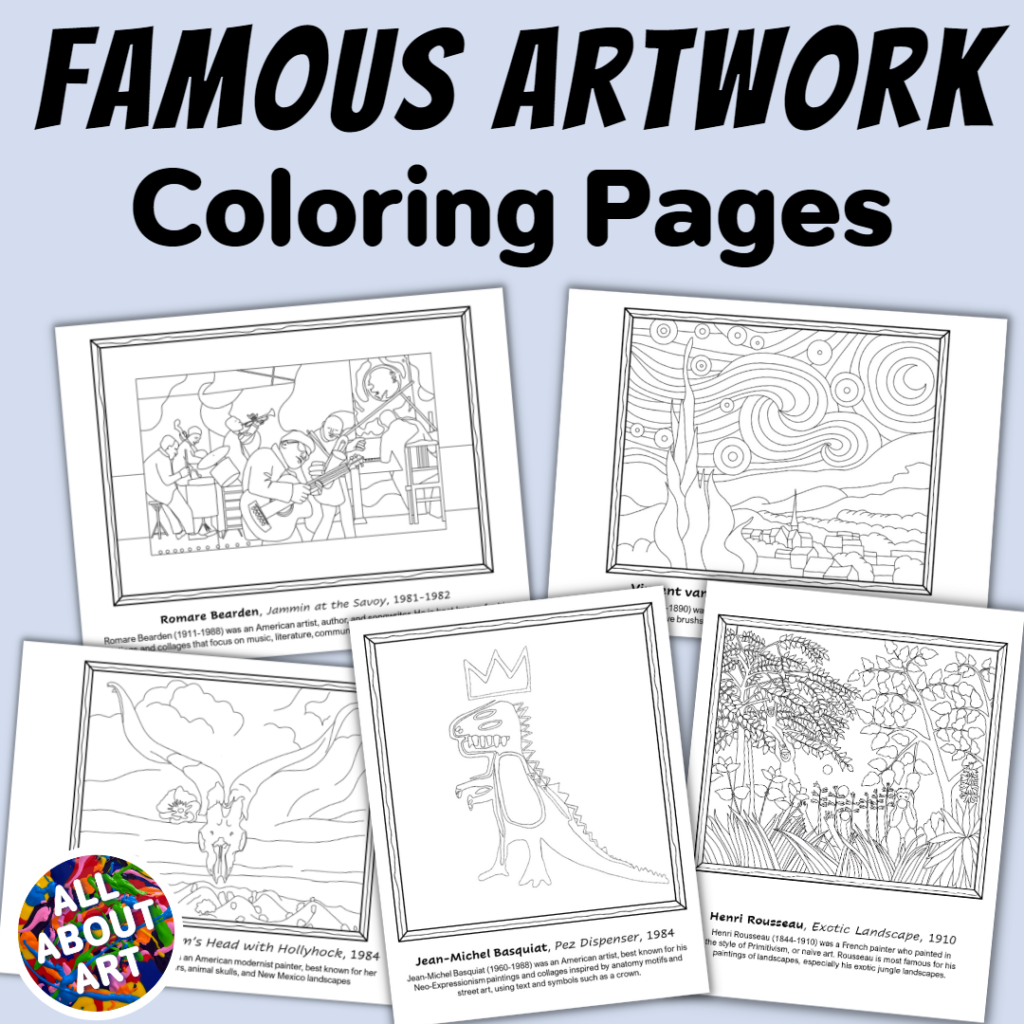 Famous Art Coloring Sheets - Color Pages of Masterpieces by Famous ...