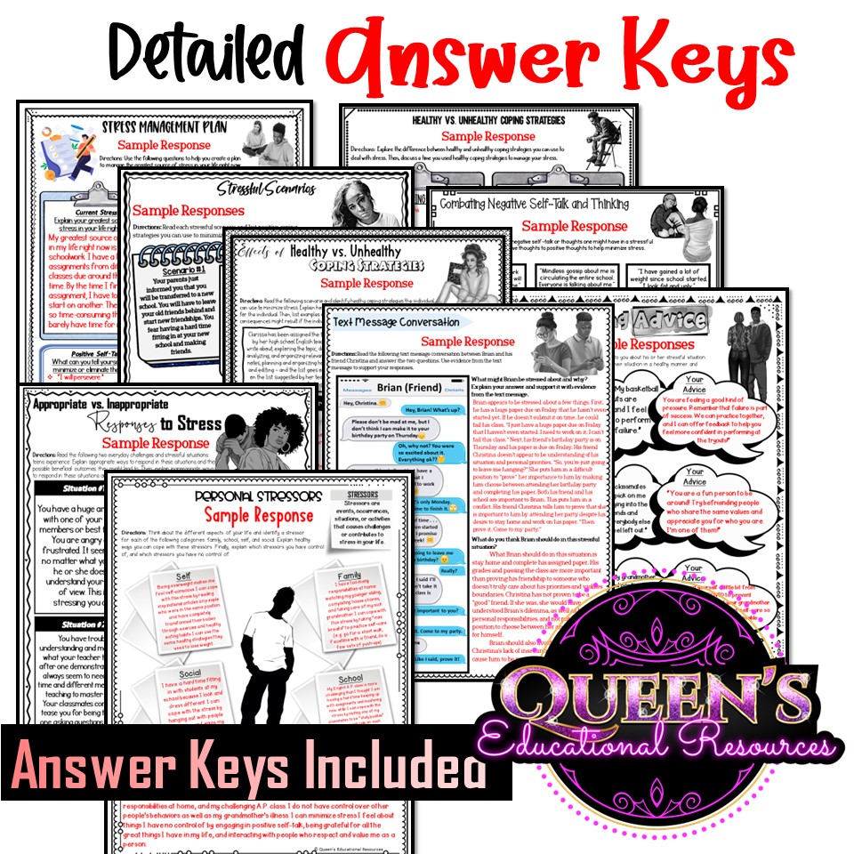 Stress Management Activity Worksheets for Teens | Stress Management ...