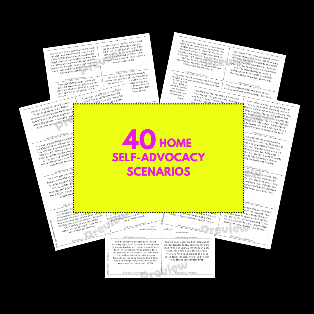 Self-Advocacy At HOME Life Skills Problem Solving Scenarios for Older ...