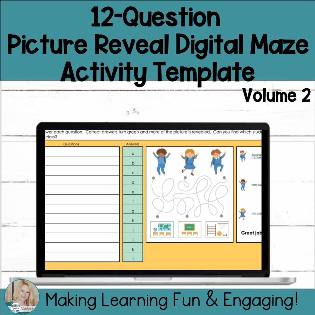 Editable Self-Checking Template Picture Reveal Maze Digital Resource ...