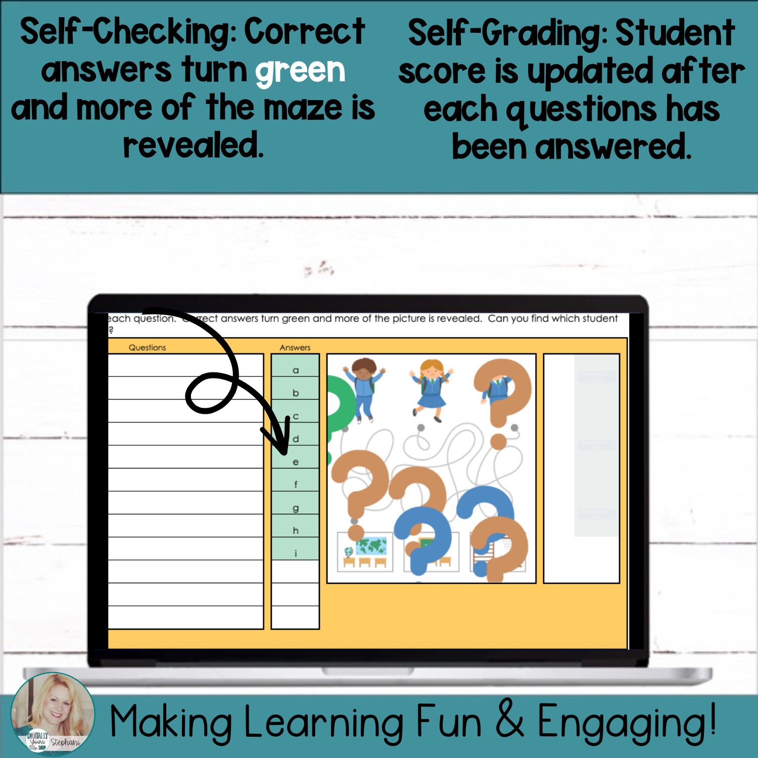 Editable Self-Checking Template Picture Reveal Maze Digital Resource ...