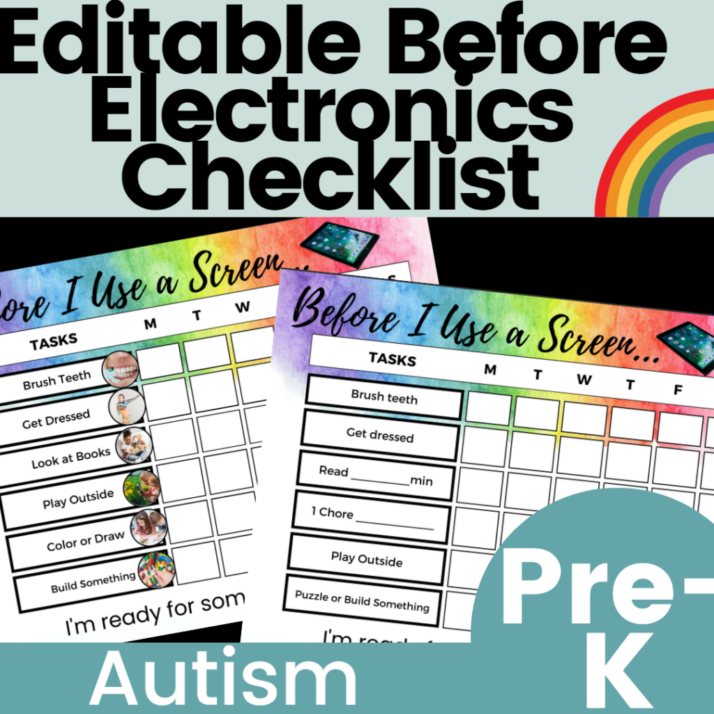 Child Checklist for Limiting Screentime & Encouraging Healthy Screen ...