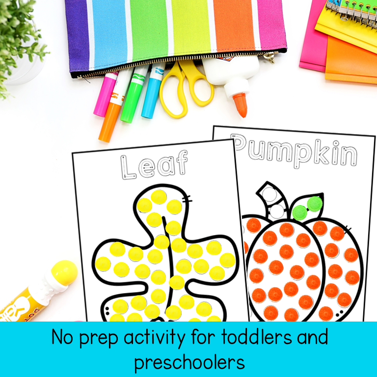 Fall No Prep Dot Marker Pictures for Preschool and Toddlers | Made By ...