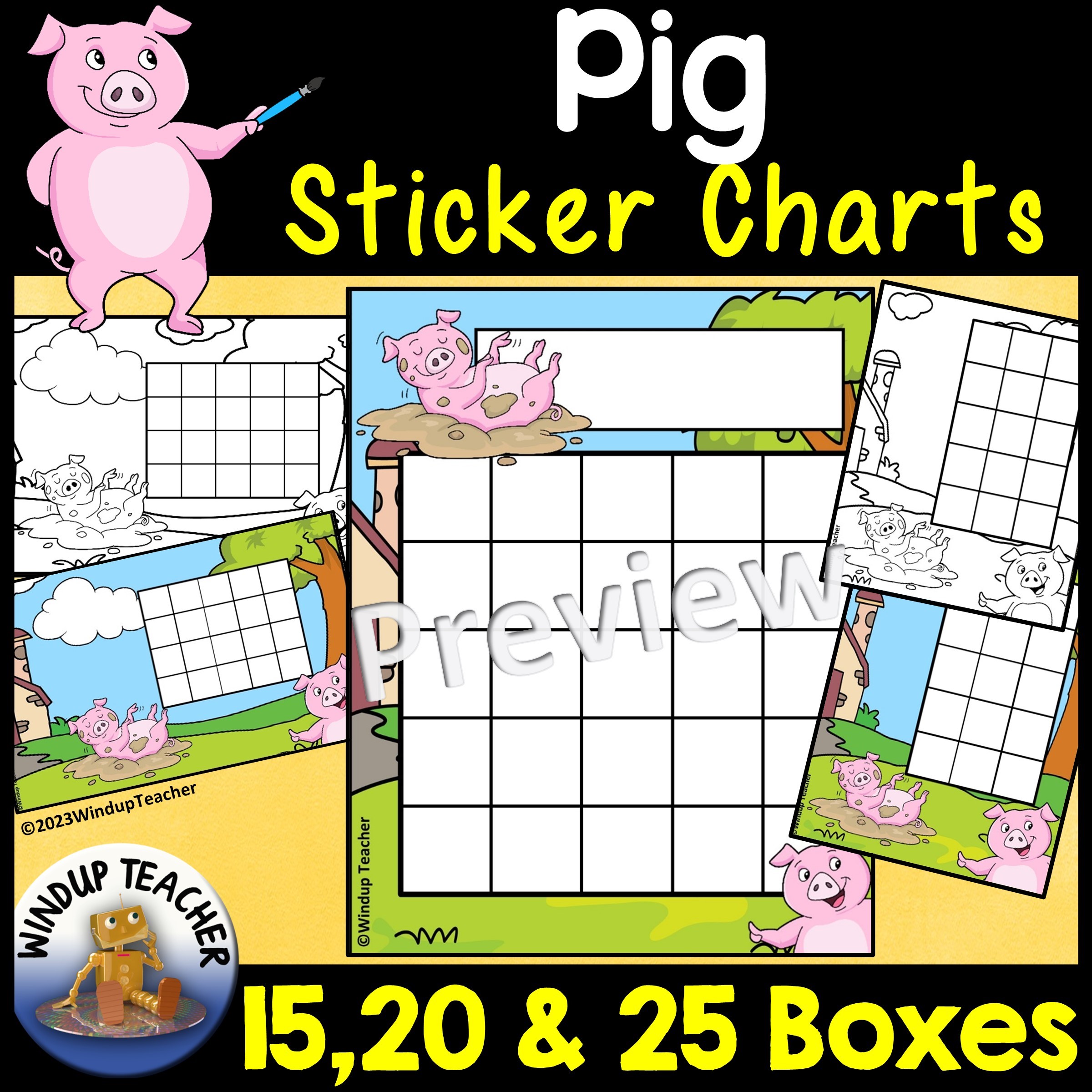 Farm Animal Sticker Charts | Pig | Made By Teachers
