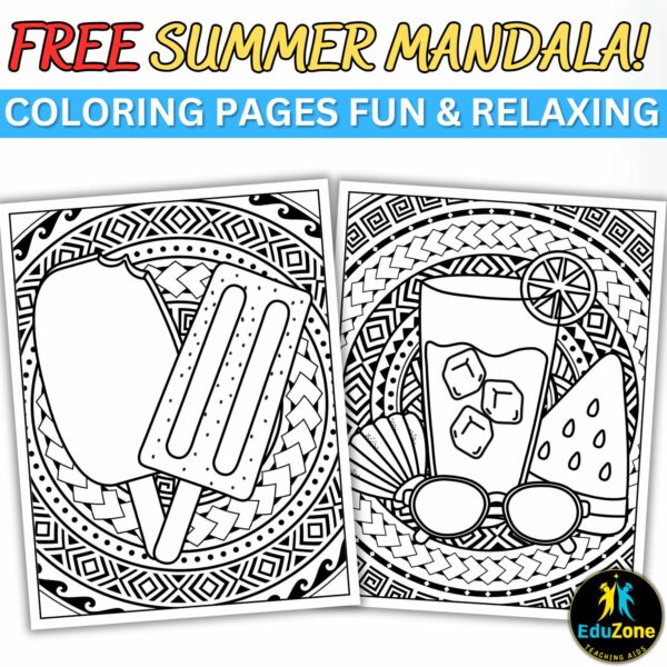 Free Summer Mandala Coloring Pages: Relaxing & Printable - Summer Fun ...
