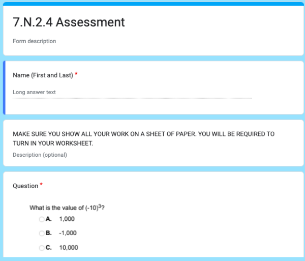 Complete Online Distance Learning 7th Math Positive Integer Exponents 7 ...