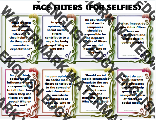 Conversation Questions: Face Filters for Selfies (Beauty Standards ...