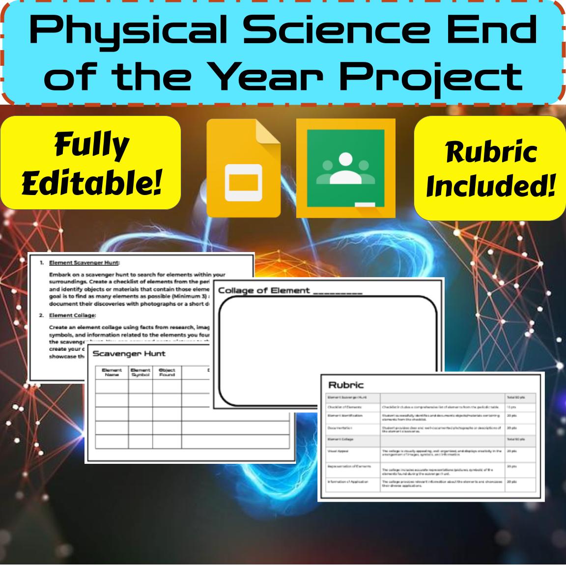 End of the Year Physical Science Project | Made By Teachers