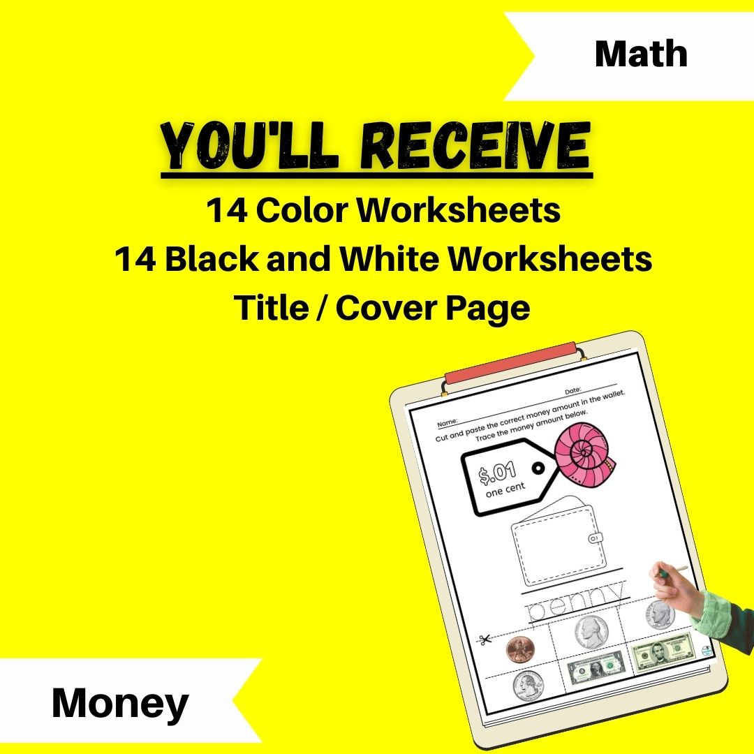 Summer Identify Count and Match Money Life Skill Worksheets | Made By ...
