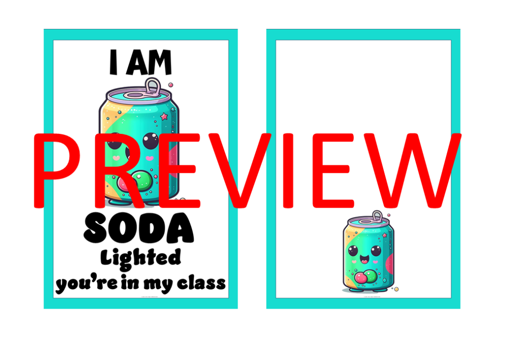 Food Pun Soda Pop Bulletin Board Door Display Decoration Back to School ...