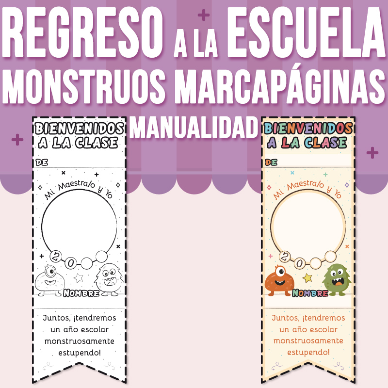 Regreso a la Escuela Monstruos Marcapáginas Manualidad | Made By Teachers
