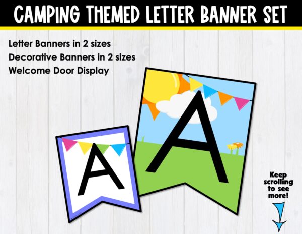 Camping Theme Bulletin Board Letters | Editable Door Decor - Made By ...