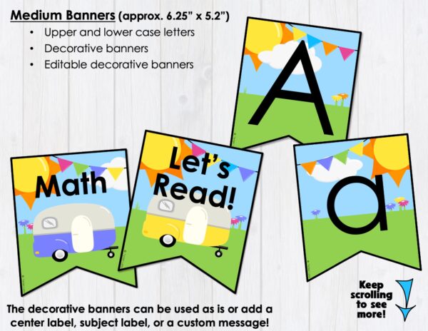 Camping Theme Bulletin Board Letters | Editable Door Decor - Made By ...