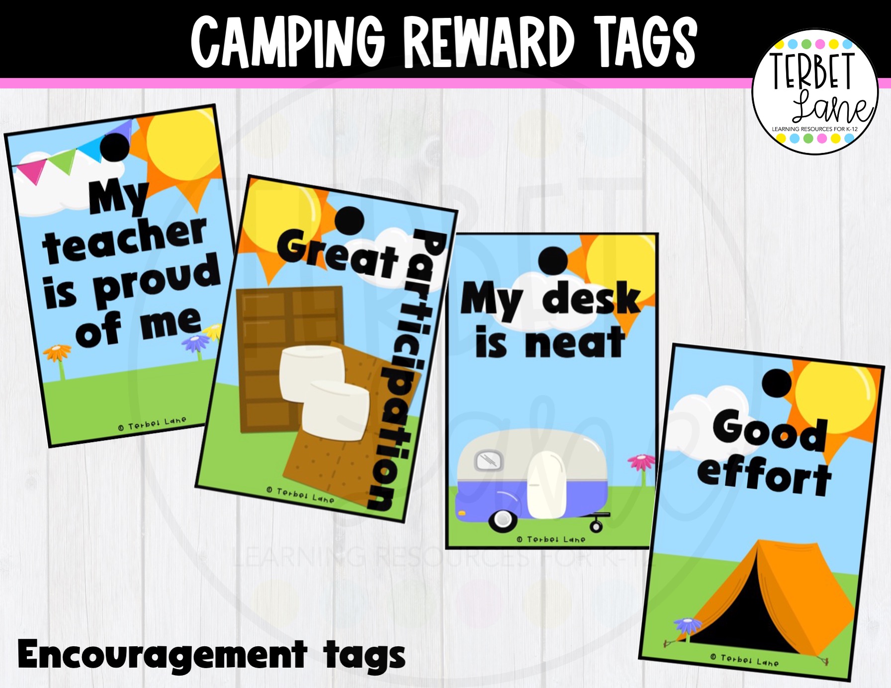 Camping Themed Reward Tags | Made By Teachers