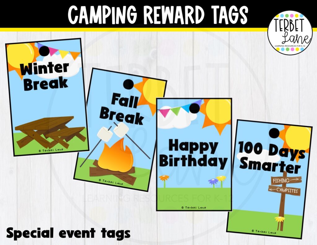 Camping Themed Reward Tags | Made By Teachers